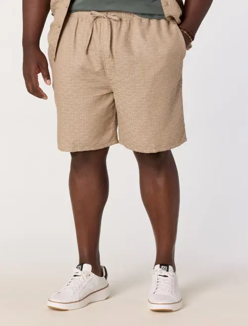 SOCIETY OF ONE BY DXL Textured Jacquard Linen-blend Shorts - Dune