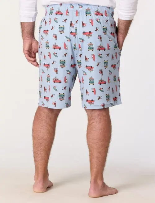 HARBOR BAY BY DXL Big & Tall Dog Print Lounge Shorts