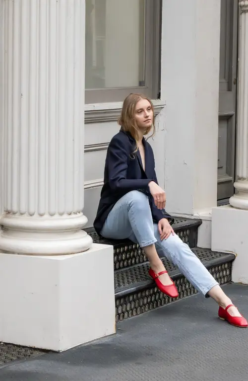 STIVALI NEW YORK Eterna Mary Jane Ballet Flat - Red