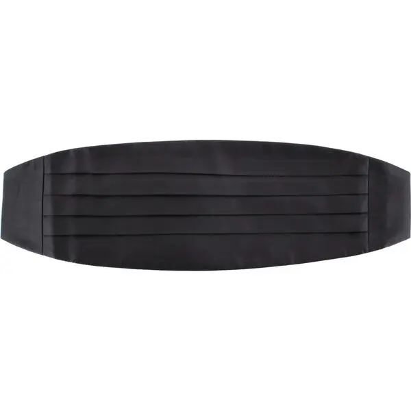 Trafalgar Sutton Solid Color Silk Cummerbund - Black