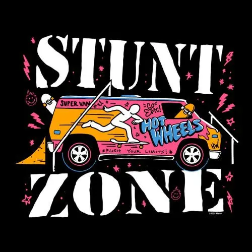 HOT WHEELS Stunt Zone Artistic Van Short Sleeve Graphic T-shirt
