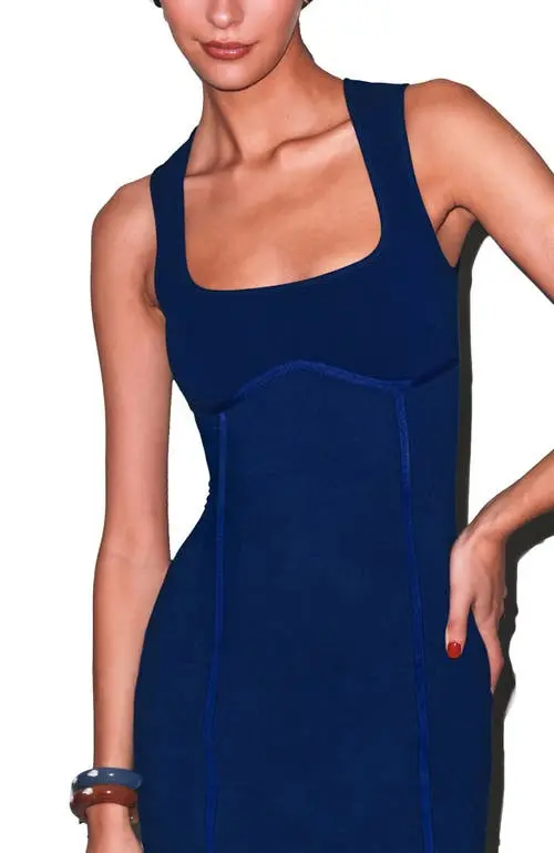 FLEUR DU MAL Organic Cotton Scoop Neck Midi Dress