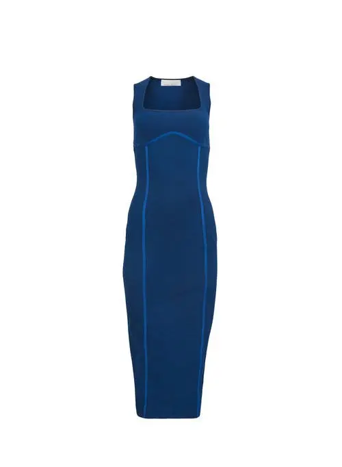 FLEUR DU MAL Organic Cotton Scoop Neck Midi Dress