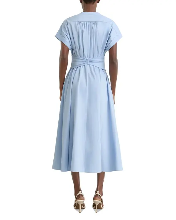 REISS Petite Cotton Belted Midi Dress