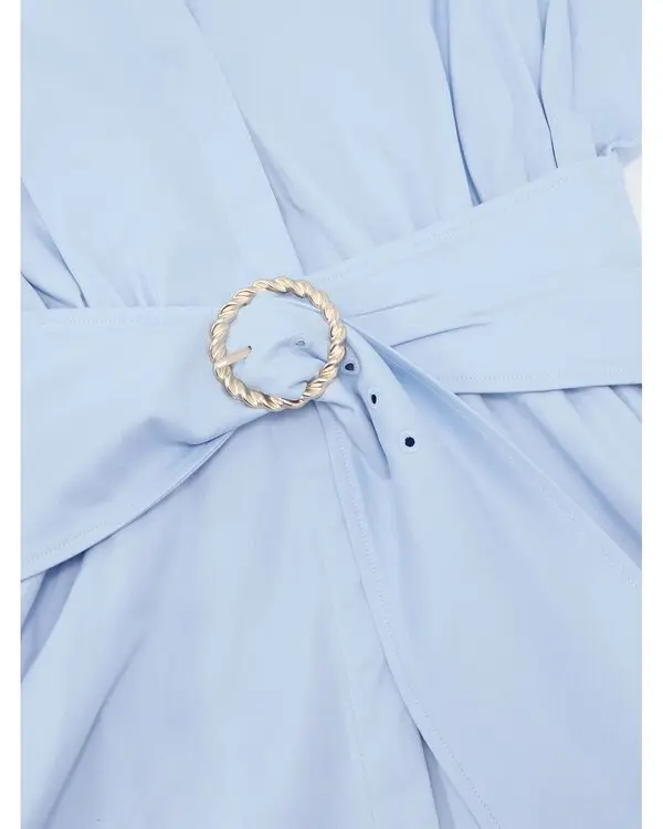 REISS Petite Cotton Belted Midi Dress