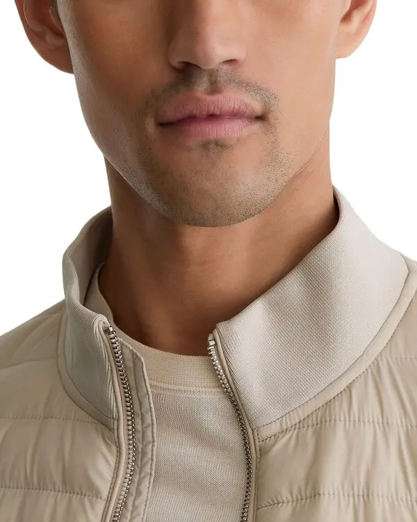 REISS Quilted Panel Bomber Jacket