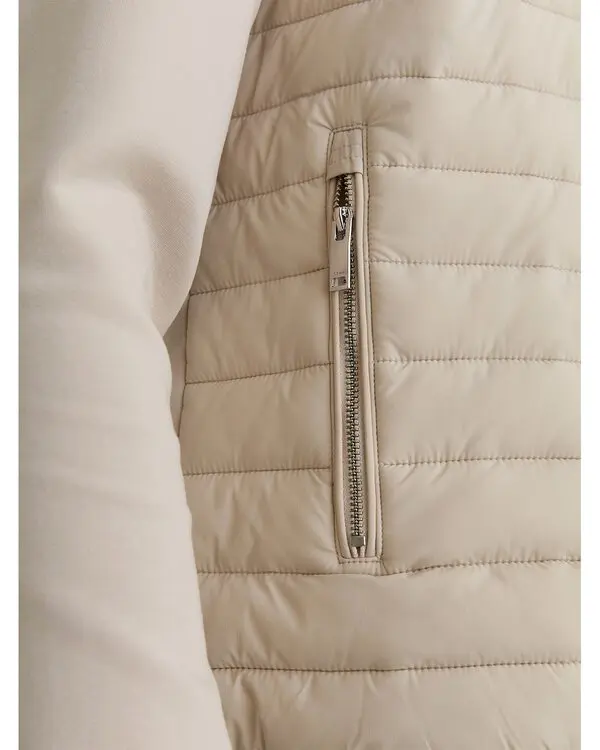 REISS Quilted Panel Bomber Jacket