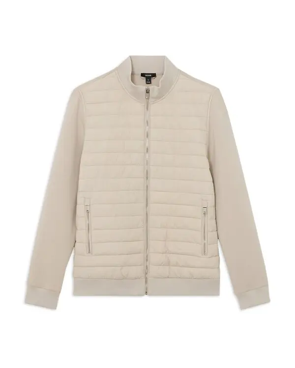 REISS Quilted Panel Bomber Jacket
