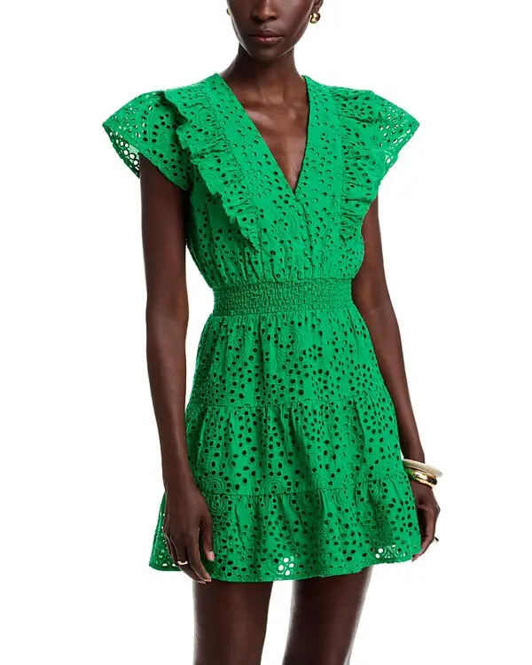 LAYERED WITH LOVE Lil Jane Eyelet Mini Dress - Green