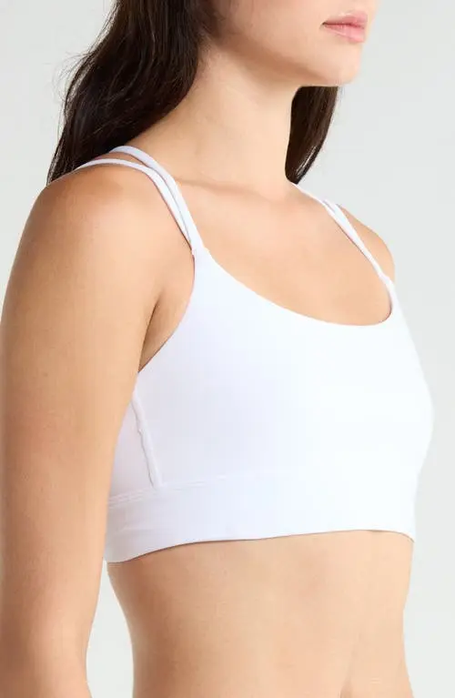 Beyond Yoga Spacedye Back To It Strappy Sports Bra - Cloud White