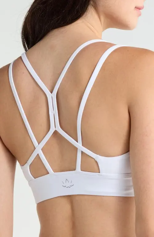 Beyond Yoga Spacedye Back To It Strappy Sports Bra - Cloud White
