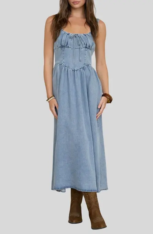 BLU PEPPER Corset Midi Dress - Chambray