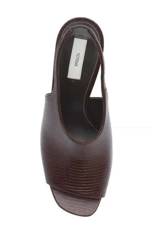 TOTEME Contour Lizard Embossed Slingback Sandal