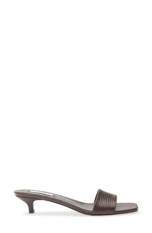 TOTEME Slim Kitten Heel Lizard Embossed Slide Sandal