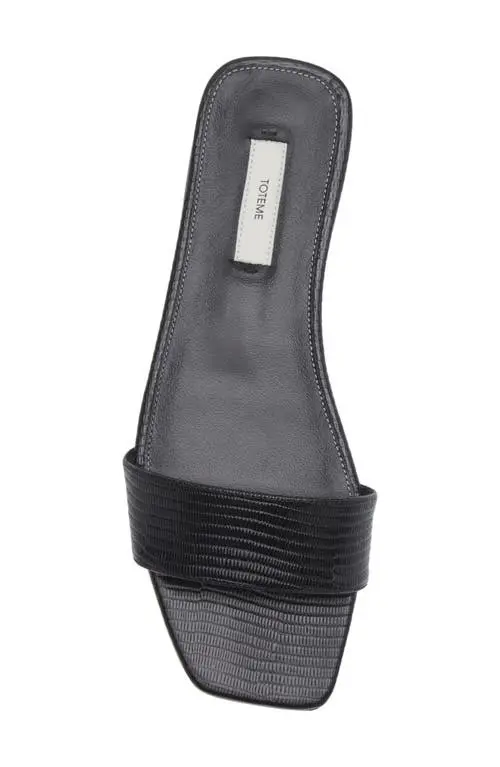 TOTEME Lizard Embossed Slide Sandal