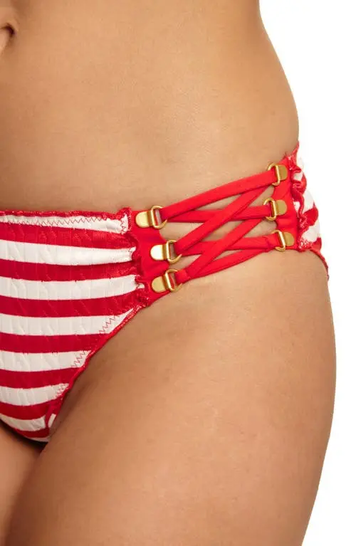 BECCA By Rebecca Virtue Sail Away Stripe Hipster Bikini Bottoms