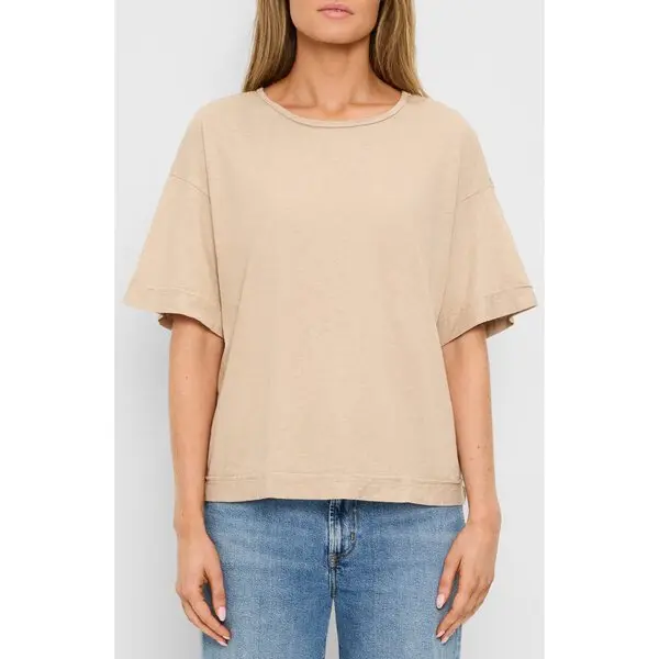 Michael Stars Tilda Oversized Cotton Crewneck T-shirt - Macadamia
