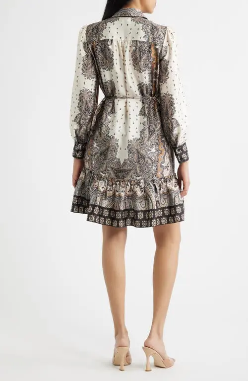 Julia Jordan Paisley Print Shirt Dress With Ruffle Hem