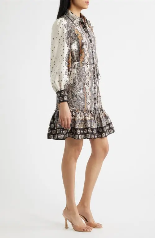 Julia Jordan Paisley Print Shirt Dress With Ruffle Hem