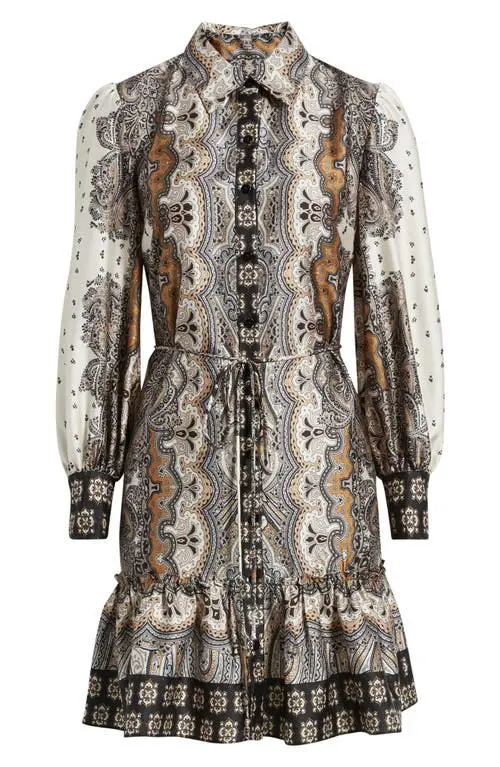 Julia Jordan Paisley Print Shirt Dress With Ruffle Hem