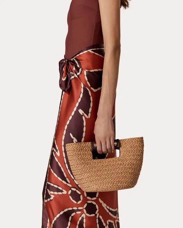 Helen Kaminski Remi Braided Raffia Mini Tote Leather/raffia