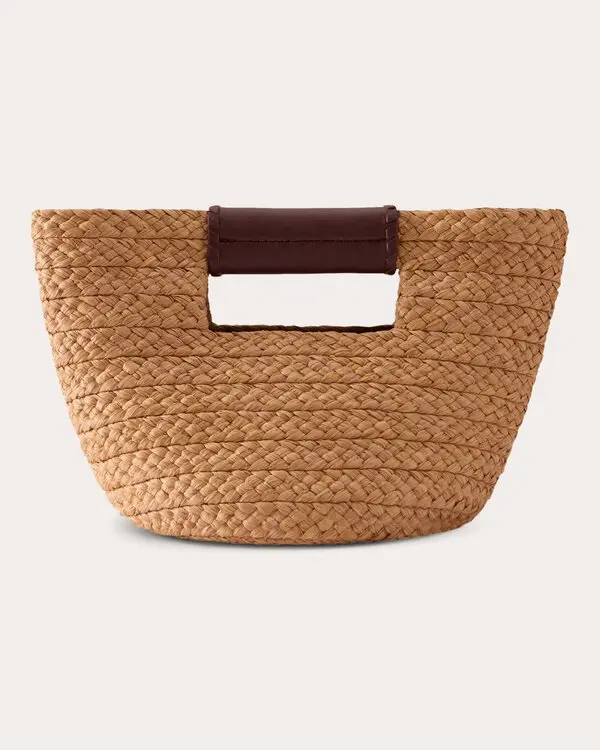 Helen Kaminski Remi Braided Raffia Mini Tote Leather/raffia