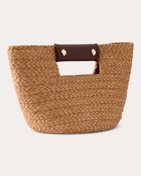 Helen Kaminski Remi Braided Raffia Mini Tote Leather/raffia