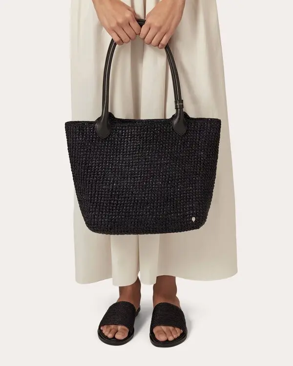 Helen Kaminski Ampara Crocheted Raffia Tote Bag
