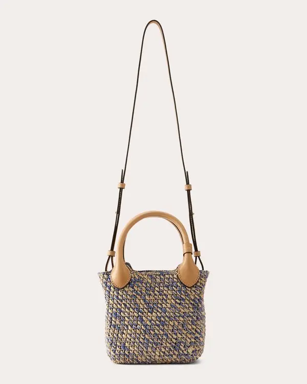 Helen Kaminski Ampara Crocheted Raffia Mini Tote