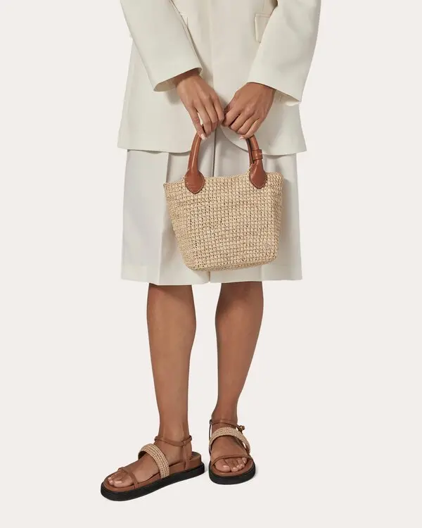Helen Kaminski Ampara Crocheted Raffia Mini Tote
