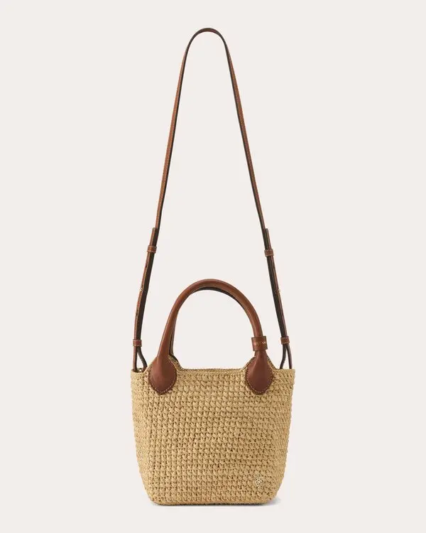 Helen Kaminski Ampara Crocheted Raffia Mini Tote