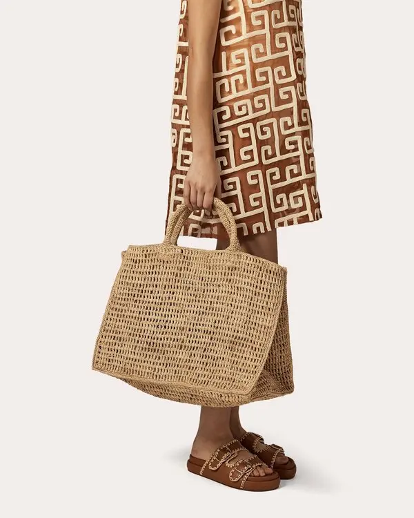 Helen Kaminski Anika Crocheted Raffia Beach Tote