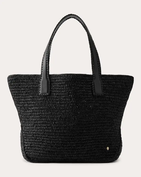 Helen Kaminski Liyoni Crocheted Raffia Tote Bag - Black