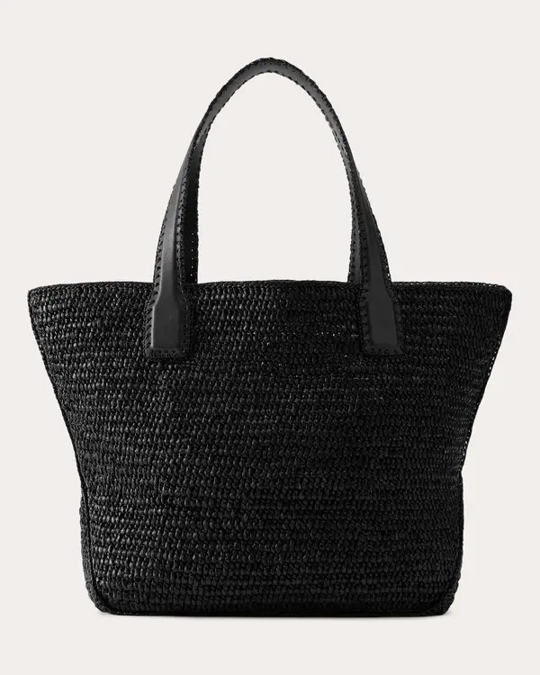 Helen Kaminski Liyoni Crocheted Raffia Tote Bag - Black