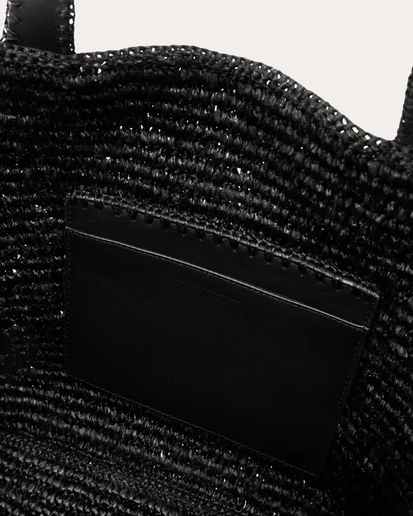 Helen Kaminski Liyoni Crocheted Raffia Tote Bag - Black