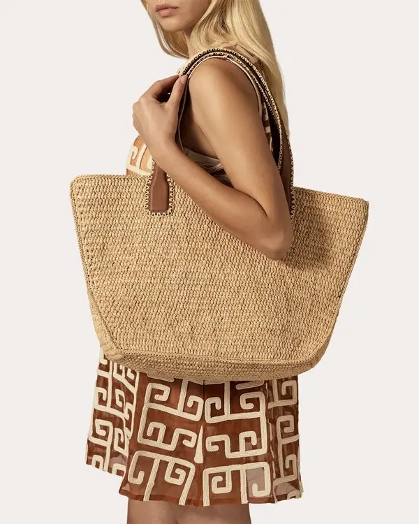 Helen Kaminski Liyoni Crocheted Raffia Tote Bag