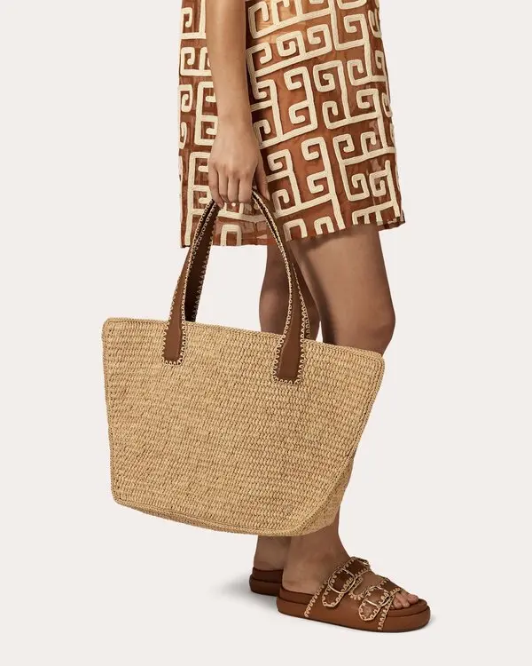 Helen Kaminski Liyoni Crocheted Raffia Tote Bag