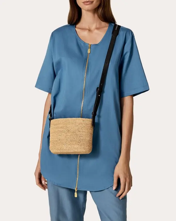 Helen Kaminski Nalin Crocheted Raffia Mini Crossbody Bag