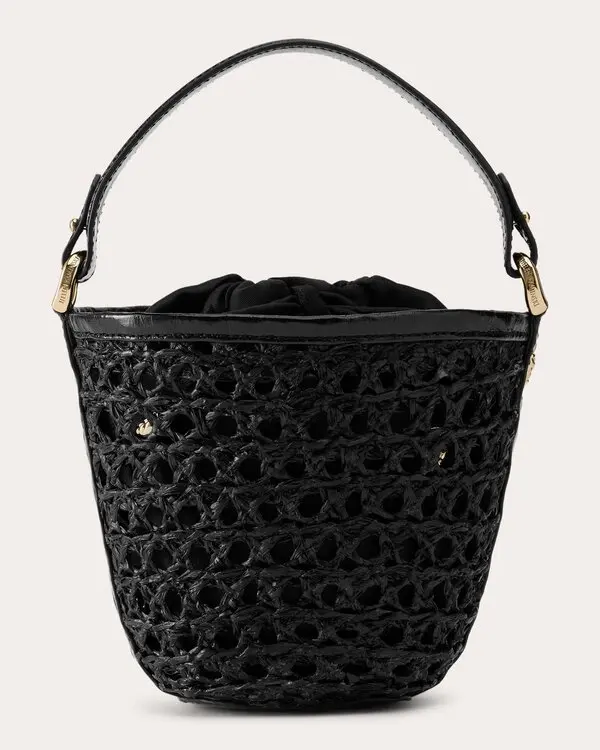 Helen Kaminski Ama Raffia Lace Braid Mini Basket - Black
