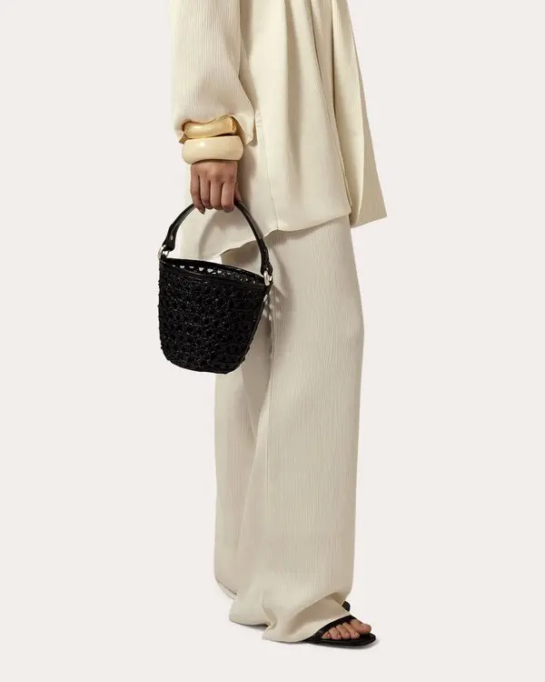 Helen Kaminski Ama Raffia Lace Braid Mini Basket