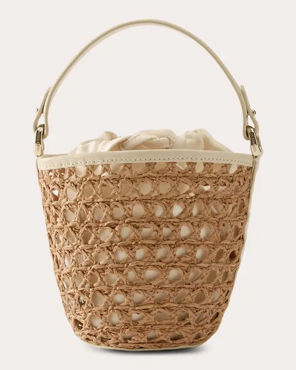 Helen Kaminski Ama Raffia Lace Braid Mini Basket - Brown