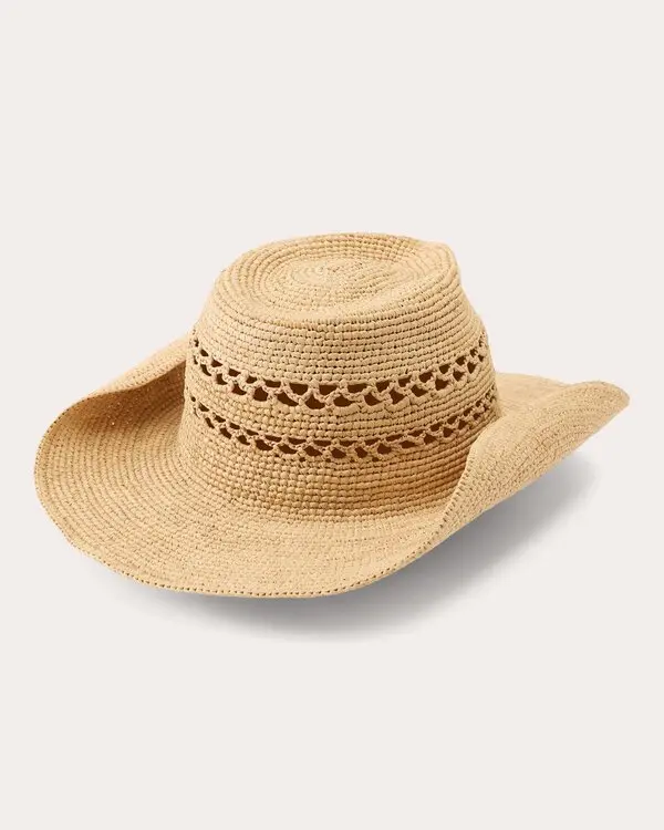 Helen Kaminski Gwen Crocheted Raffia Fedora