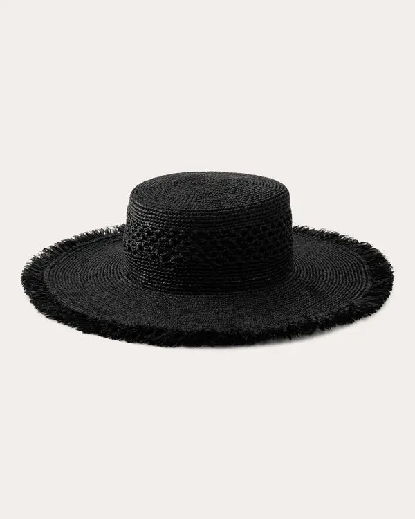 Helen Kaminski Ivy Crocheted Raffia Boater Hat