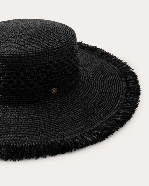 Helen Kaminski Ivy Crocheted Raffia Boater Hat