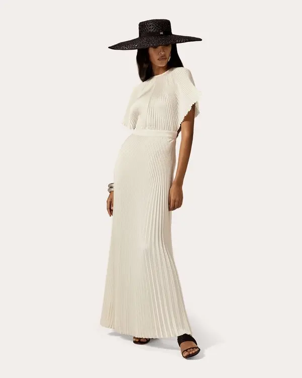 Helen Kaminski Raffia Lace Crocheted Boater Hat