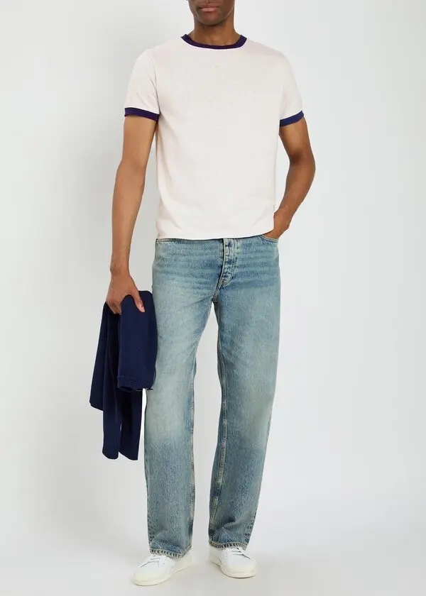 A.p.c. Jules Logo Cotton And Linen-blend T-shirt