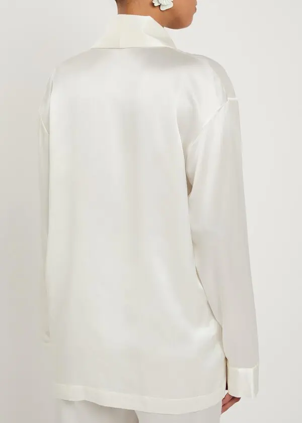 DELOS Gilbert Double-breasted Silk Jacket - Ivory