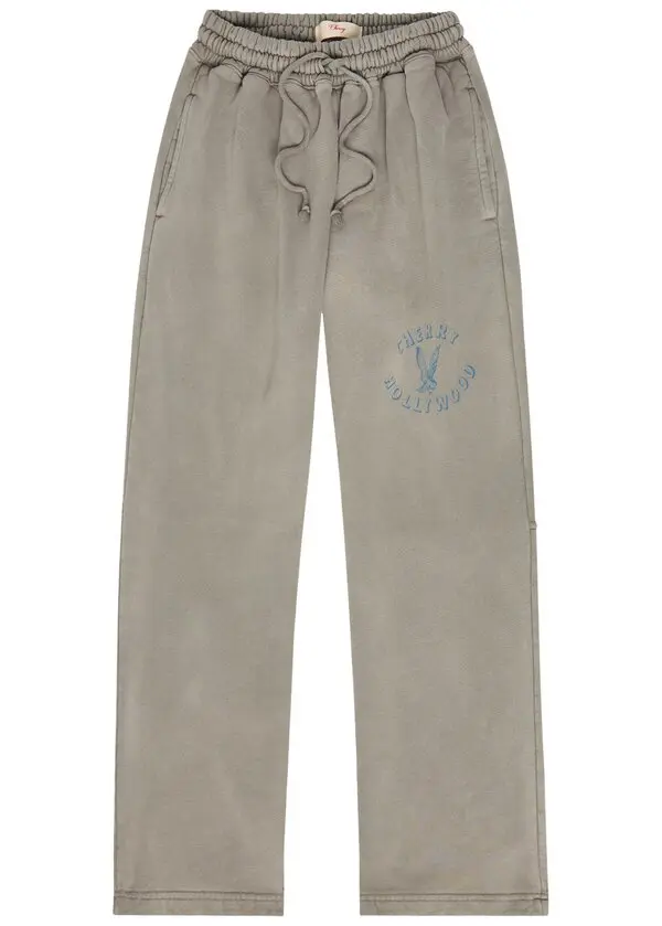 CHERRY LOS ANGELES Hollywood Parachute Printed Cotton Sweatpants - Grey