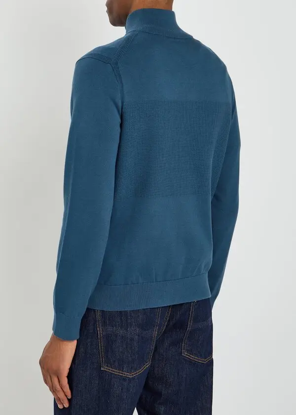 Paul Smith Half-zip Cotton Jumper With Striped Zipper