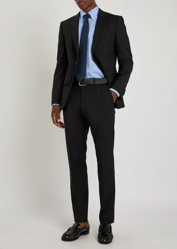 BOSS Genius Slim-leg Wool Trousers - Black